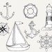 Nautical Clipart, Anchor Line Art PNG, Lighthouse, Sea Clipart, Ocean ...