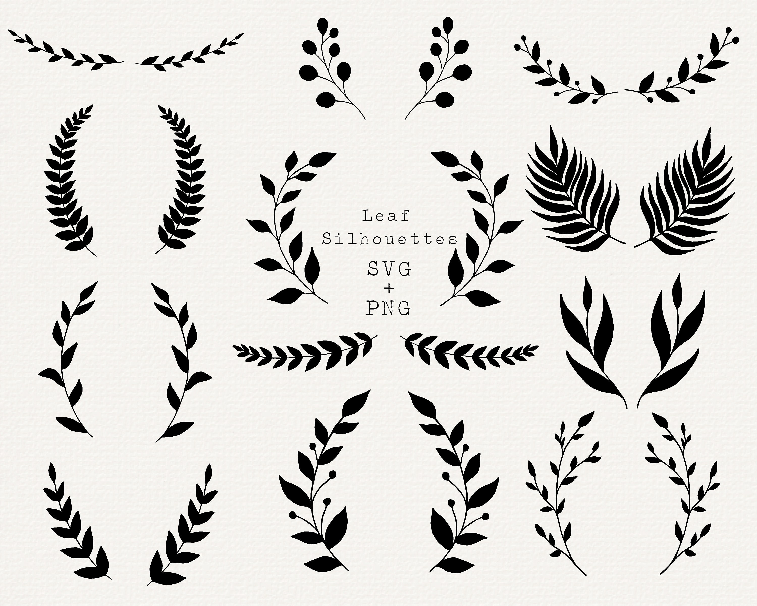 Leaf Silhouette Svg Borders for Monogram for Logo Leaves - Etsy