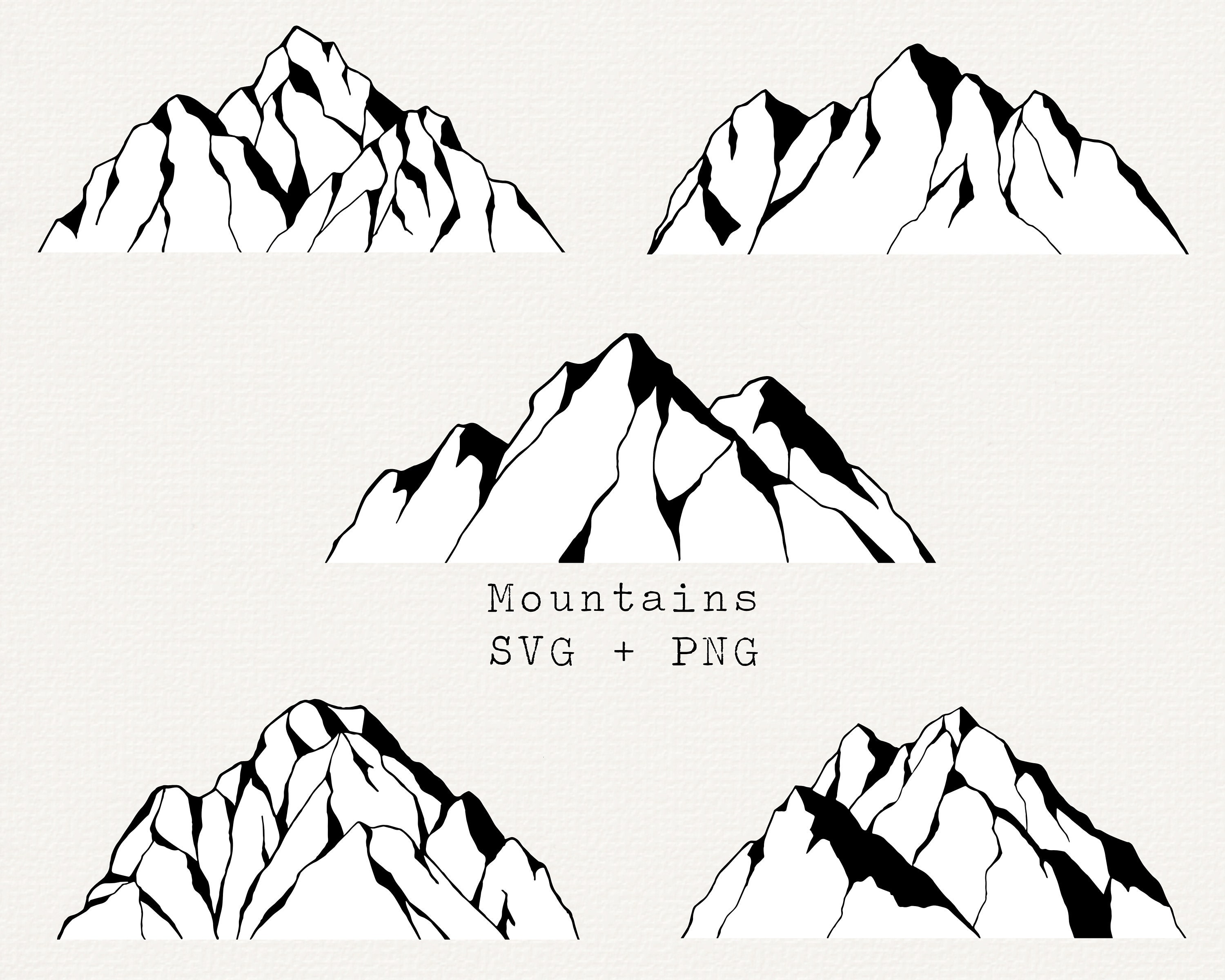 Berg SVG, Berge Vektor Linie Kunst, Berg Illustration für Grafikdesign ...