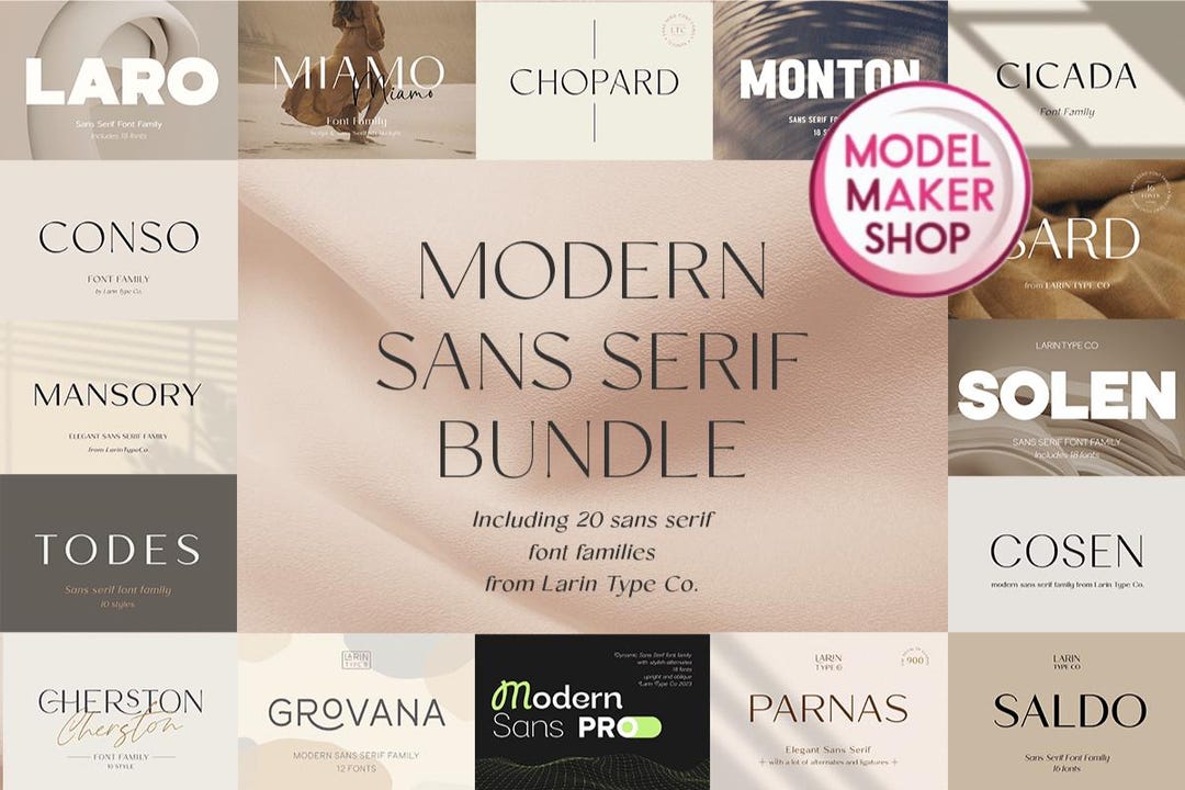 Modern Sans Serif Fonts Bundle – 25 Premium Sans Serif Font Families ...