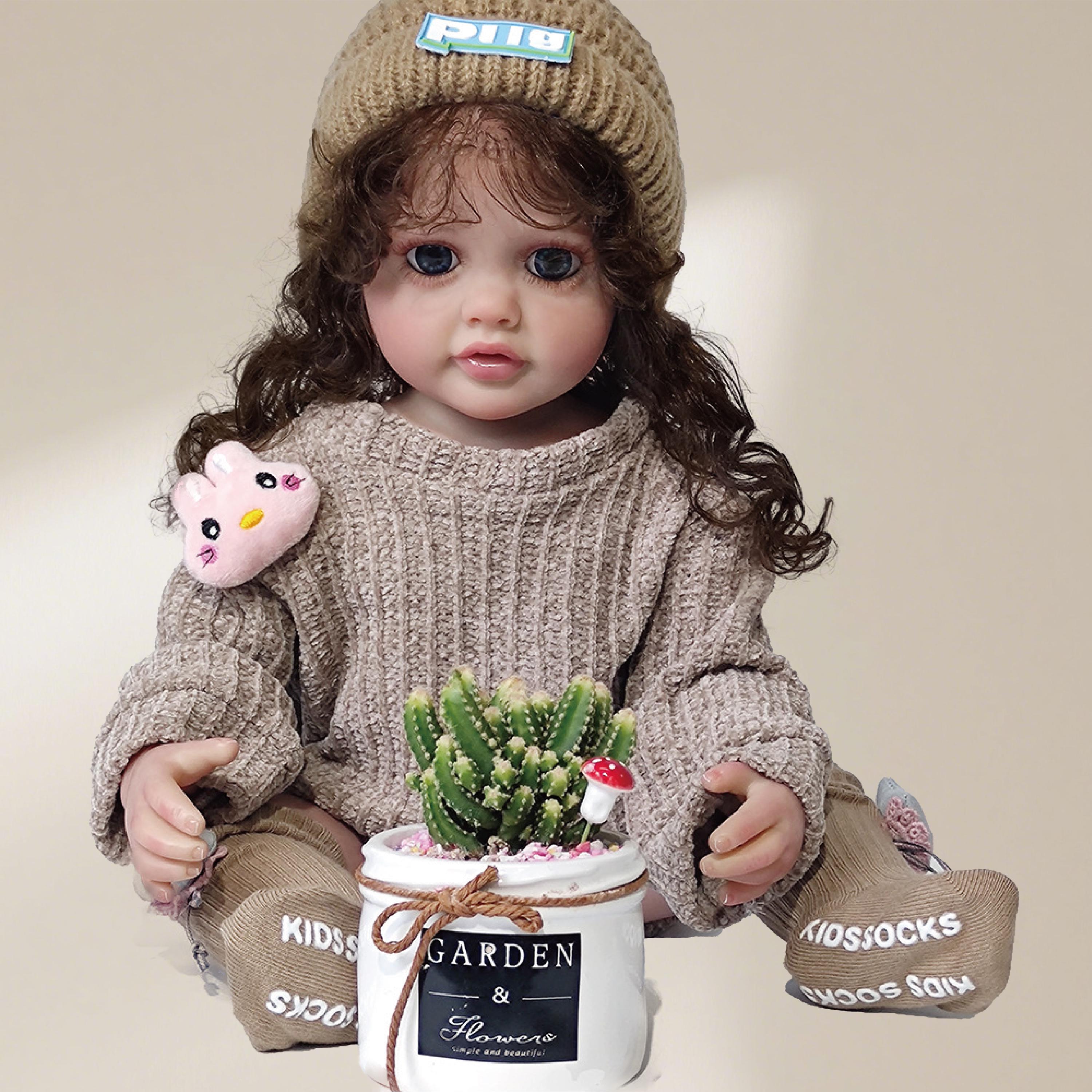 22'' Lifelike Reborn Baby Girl Doll – 55cm Soft Vinyl Full Body ...