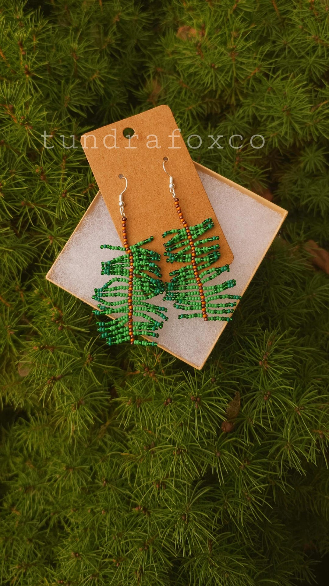 Sitka Spruce Branch Inspired Seed Bead Earrings - Etsy