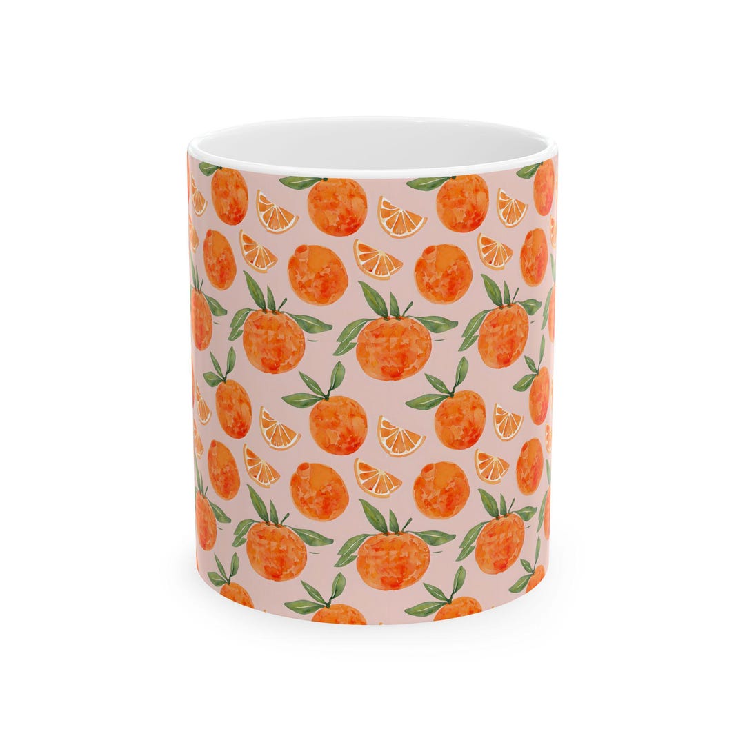 Sunny Citrus Ceramic Mug | Orange Fruit Design | Perfect for Summer ...