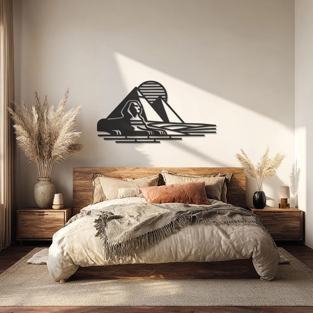 Sphinx Metal Art, Egyptian Decor, Pyramid Wall Art, Ancient Egypt ...