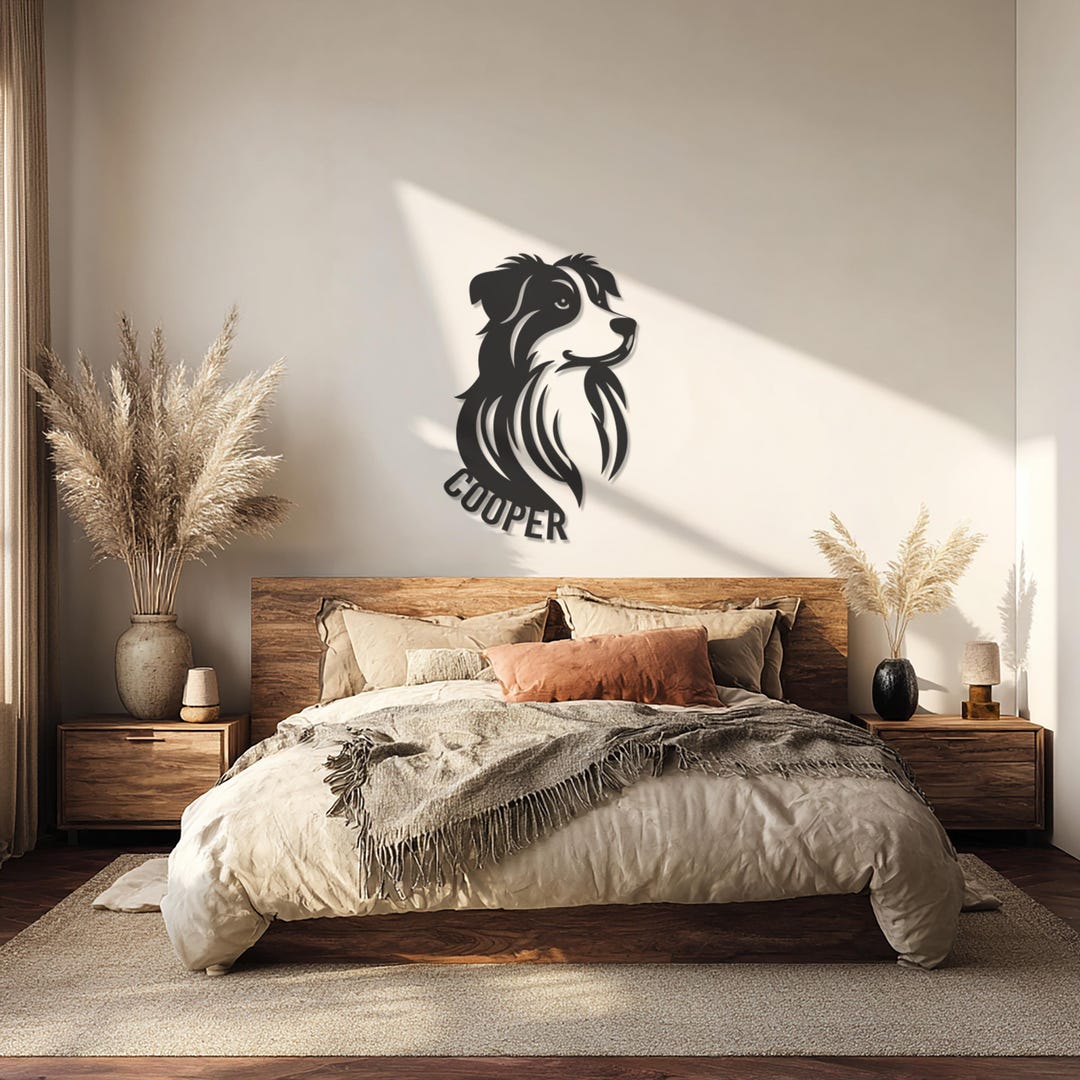 Custom Dog Metal Wall Art, Personalized Pet Name Sign, Laser-cut Dog ...