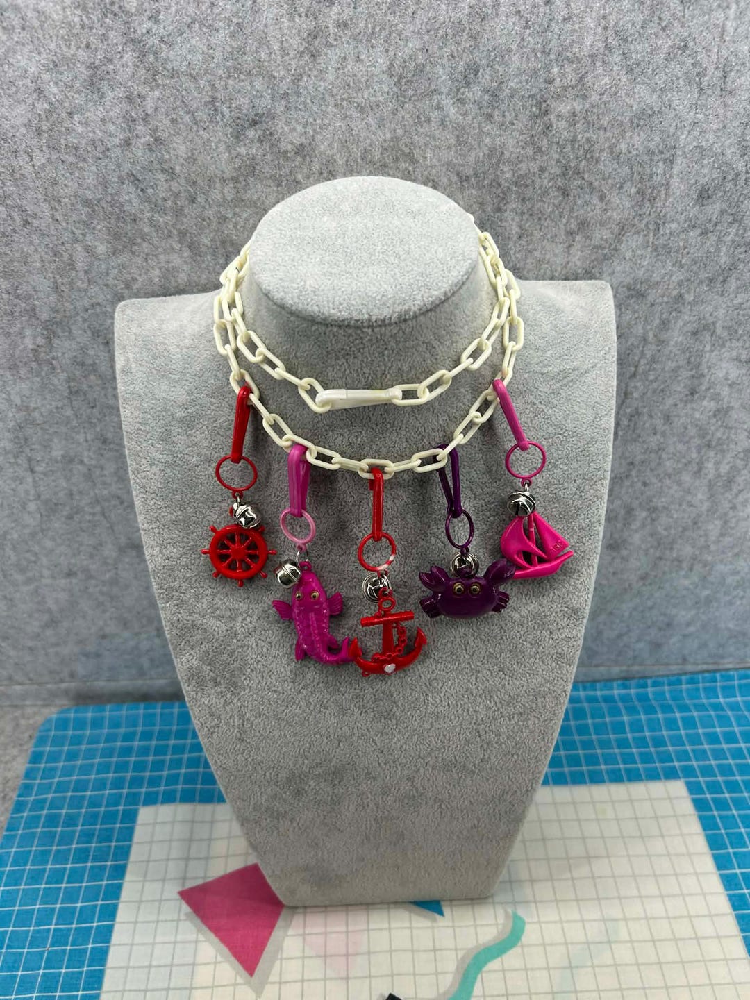 Vintage Bell Charm Necklace 80s Bell Charms Nautical Themed Gift 80s ...