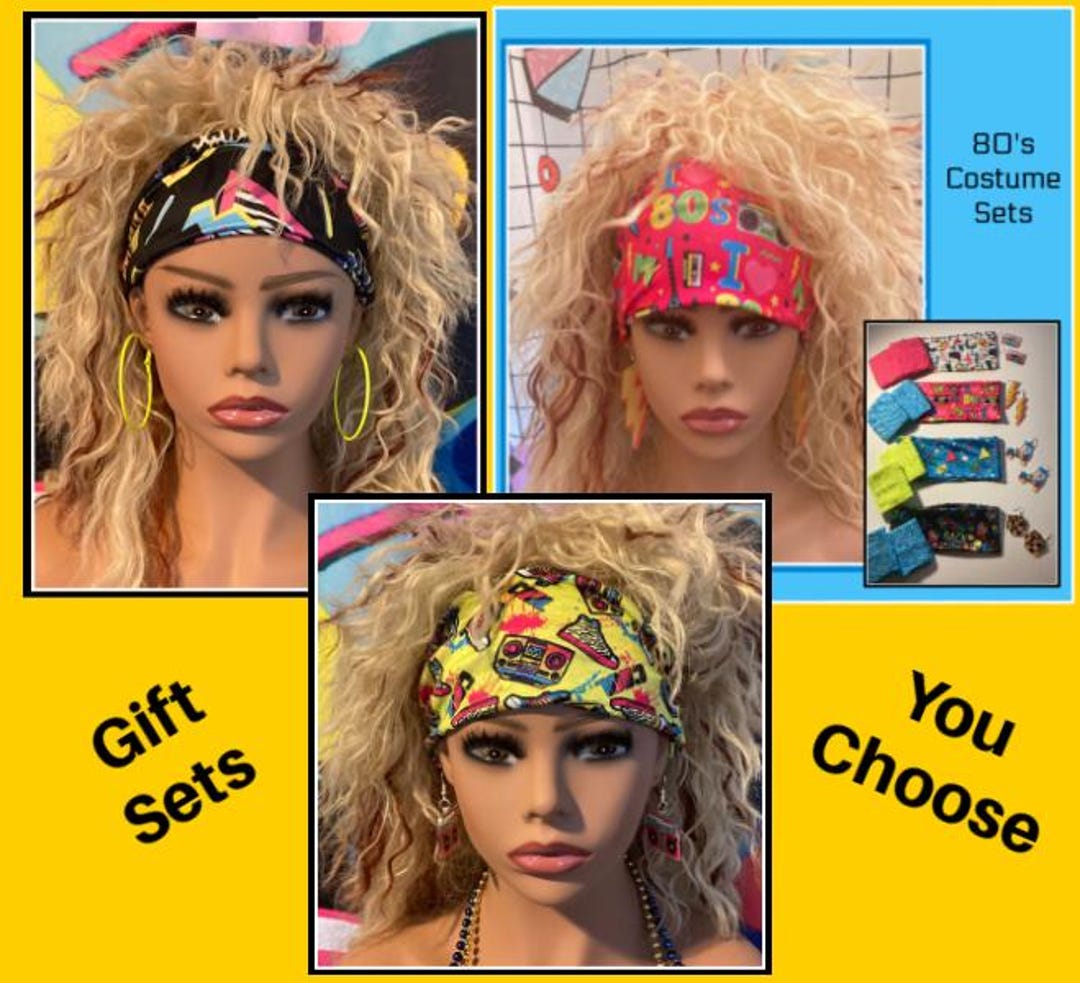 Let's Get Physical 80's Costume Gift Set 80s Costume Headband Earrings ...