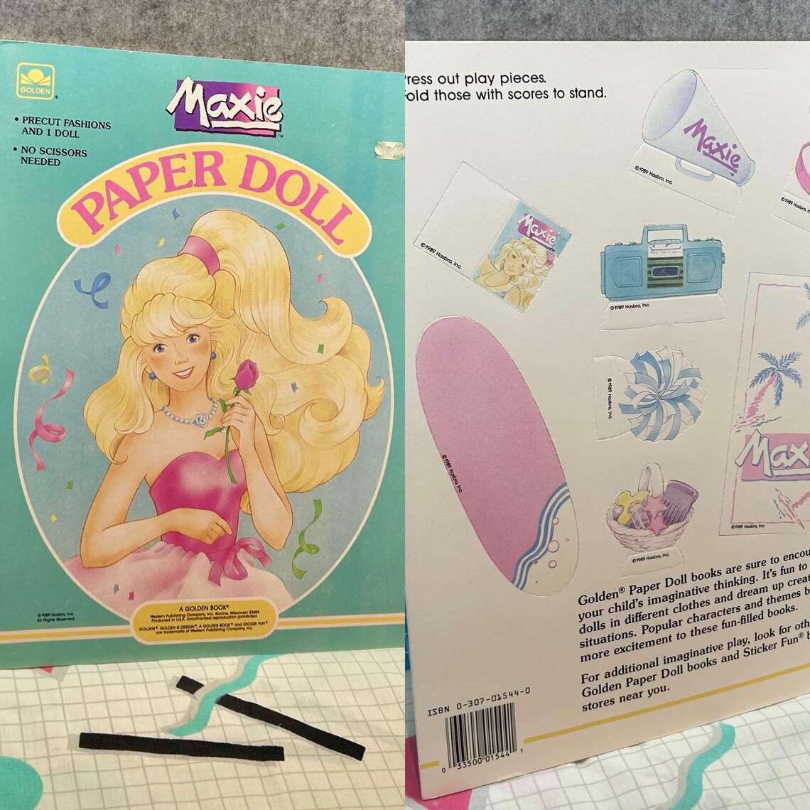 1989 Hasbro Golden Book Maxie Paper Dolls Excellent Condition Never ...