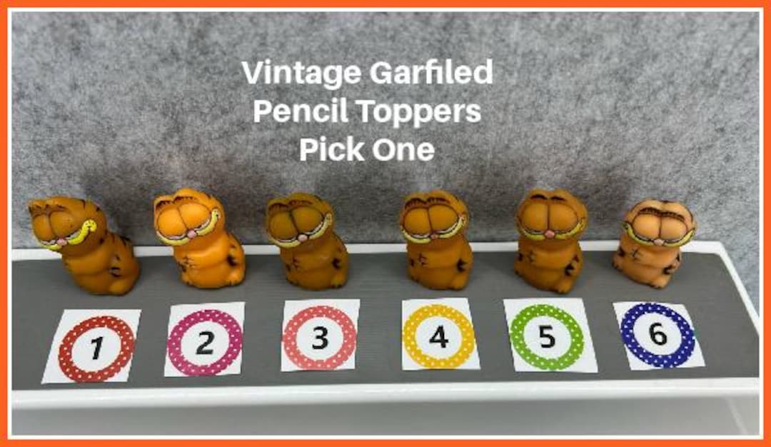 PICK 1 Vintage Garfield Pencil Toppers Vintage School Supply 80s Kid ...