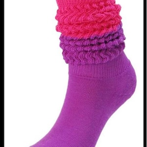 80s Slouchy Socks 80s Double Socks 80s Costume Neon Pink Neon Green ...