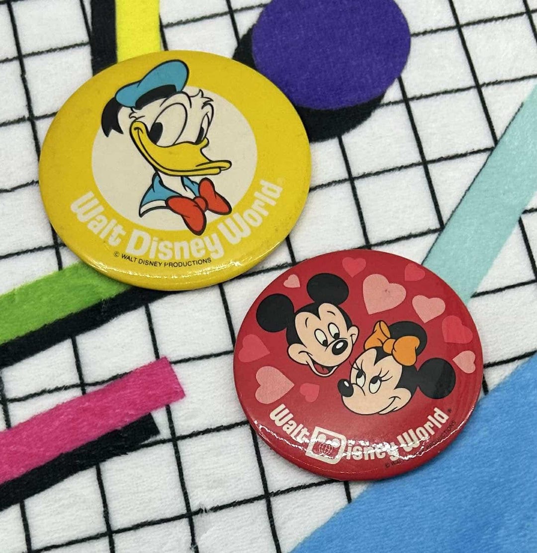 Choice of 1 Vintage Disney Button Donald Duck Button Mickey Mouse ...