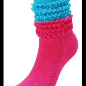 80s Slouchy Socks 80s Double Socks 80s Costume Neon Pink Neon Green ...