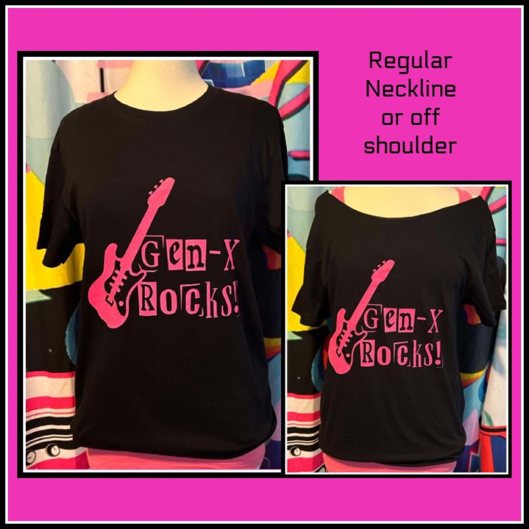 SALE Gen X Tshirt 80's off Shoulder Shirt Gen X Rocks Tshirt 80s ...
