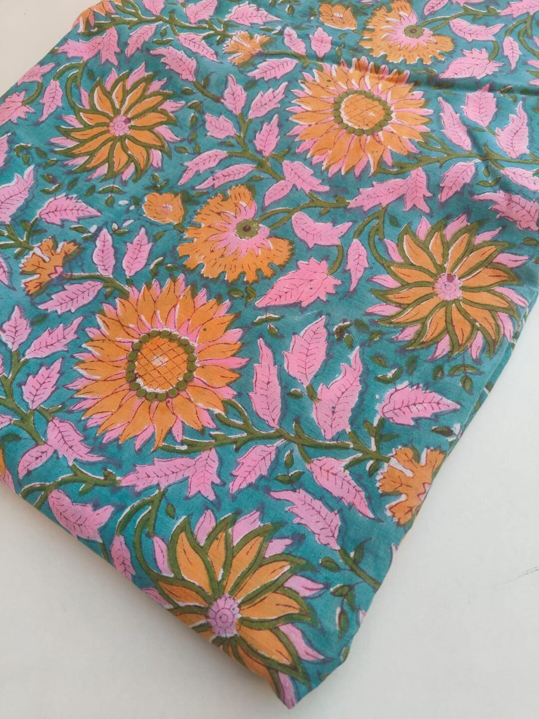 Cotton Hand Block Print Fabric : 100% Cotton Soft Dress Material Sewing ...