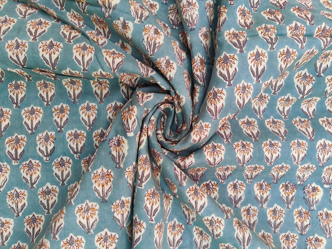 Cotton Hand Block Print Fabric, Dress Making Fabric by the Yard - Etsy