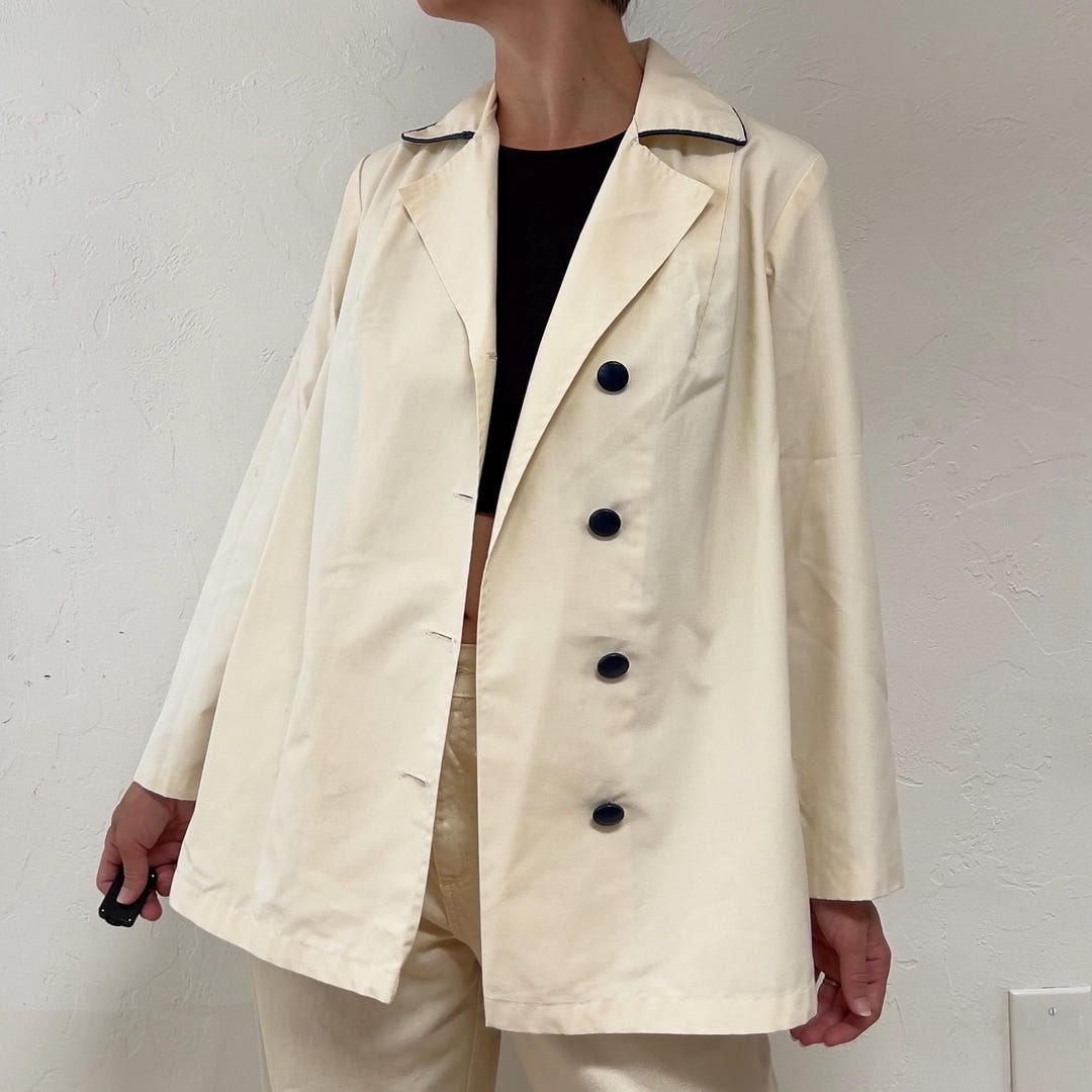 1960s Ivory Lightweight Overcoat Jacket FLAWS - Etsy