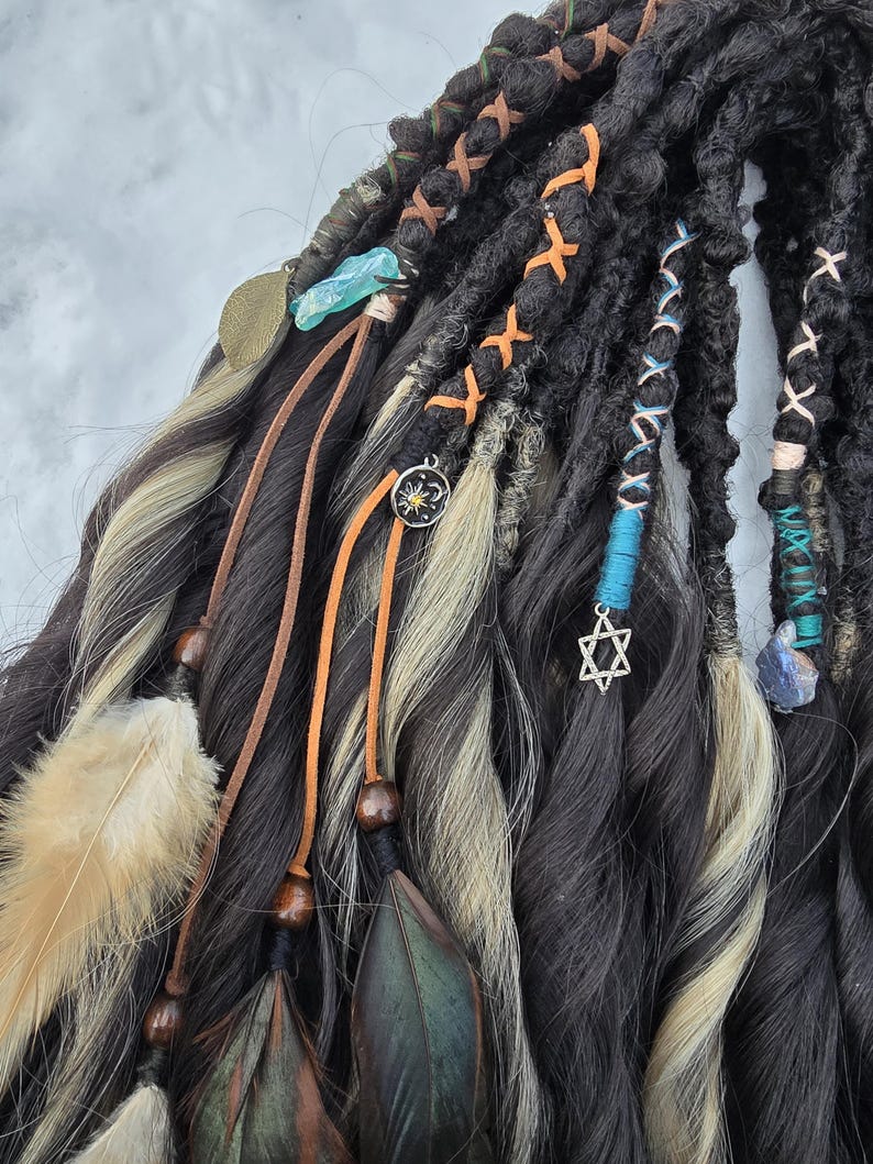 Dark Brown & Beige Blonde DE Dreadlocks: Textured Boho Hair Extensions ...