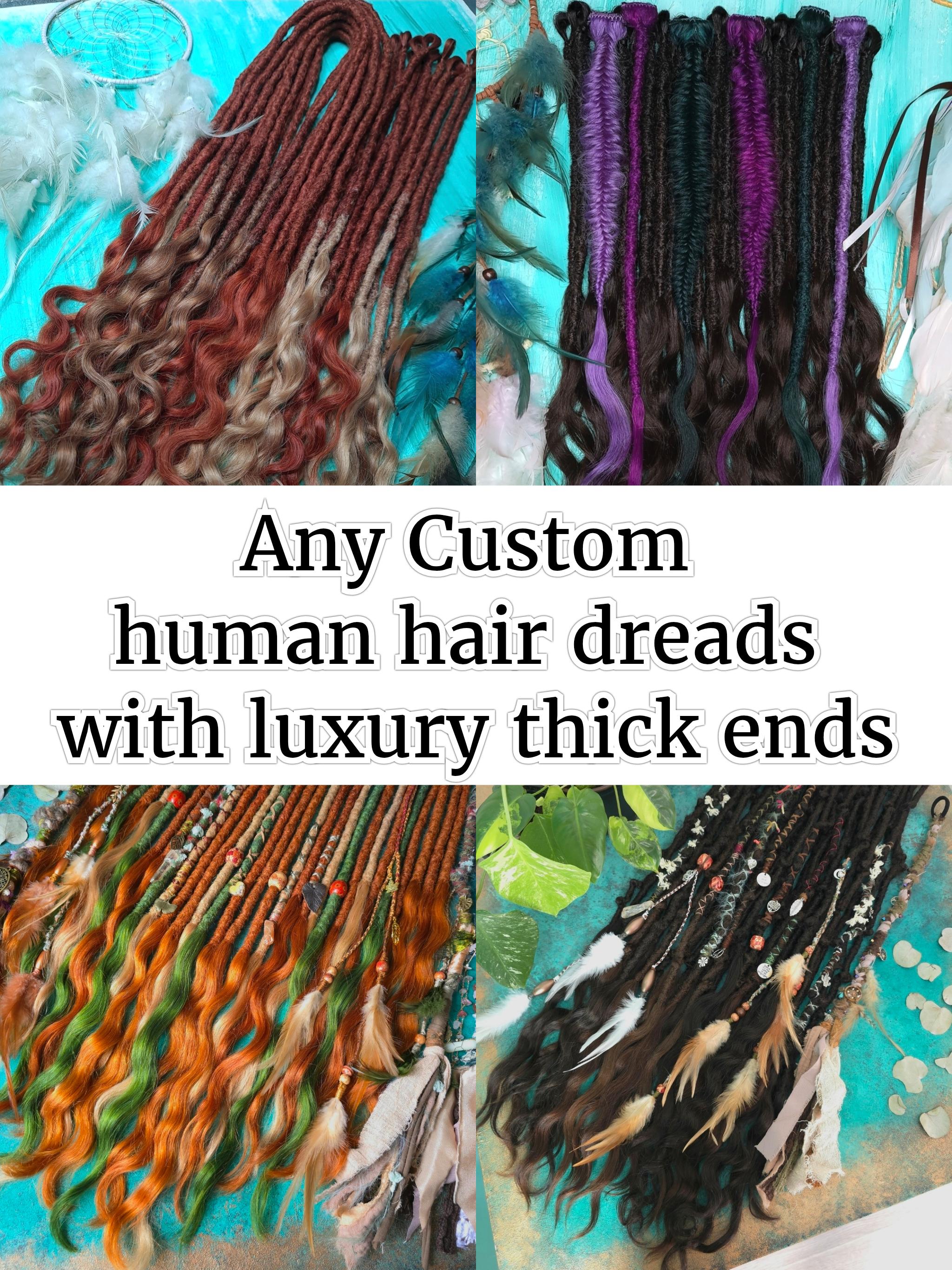 Custom Human Hair Dreadlock Extensions With Thick Ends - Etsy