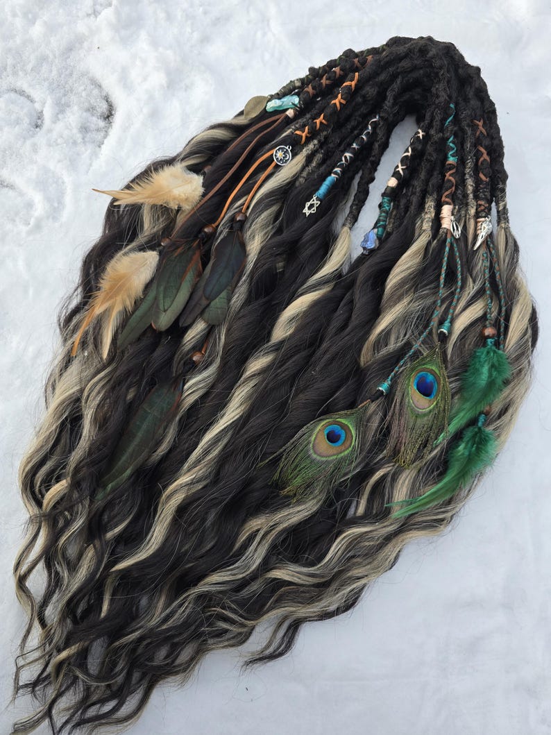 Dark Brown & Beige Blonde DE Dreadlocks: Textured Boho Hair Extensions ...