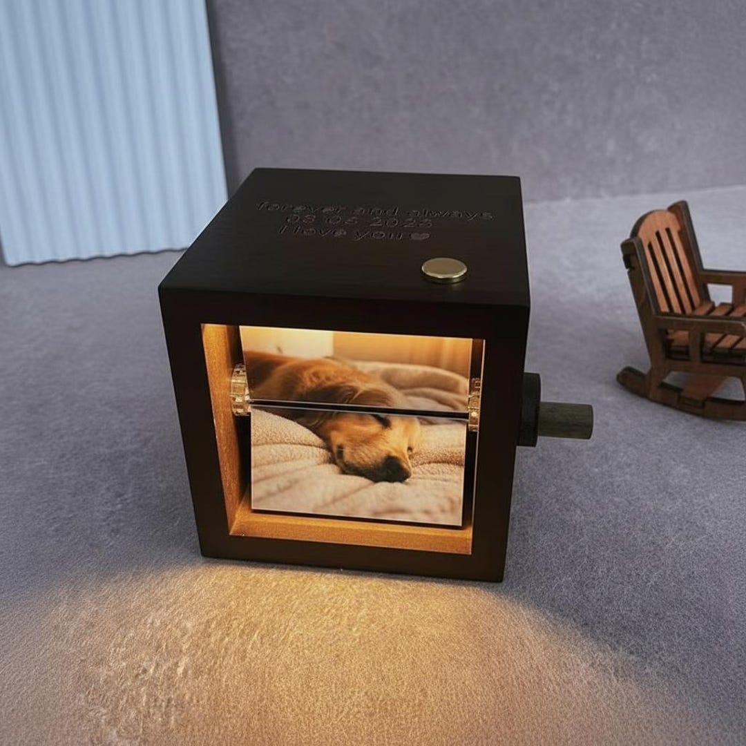 Custom Wooden Flipbook Animation Box With Light – Personalized Photo ...