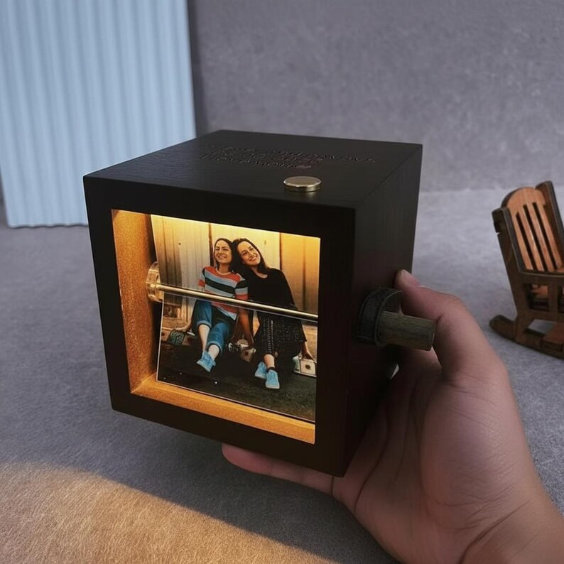 Custom Wooden Flipbook Animation Box With Light – Personalized Photo ...