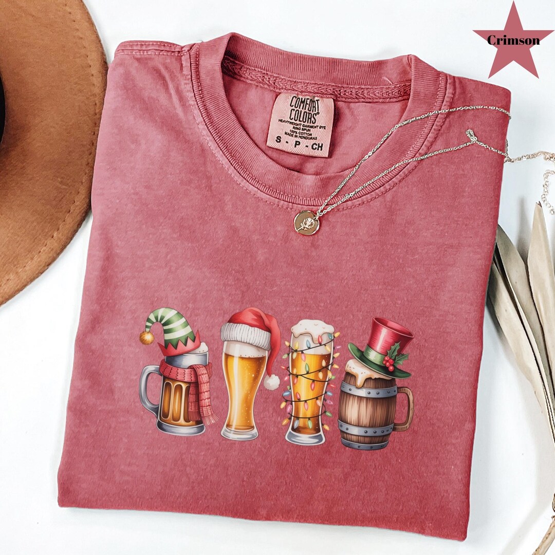 Comfort Colors Christmas Beer Shirt, Christmas Drinking Shirt, Beer ...