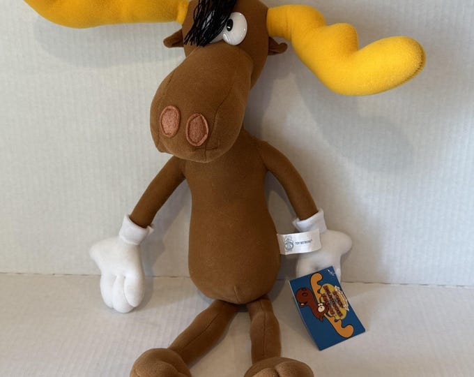 Vintage NWT Bullwinkle Stuffed Plush Animal 1999 Cartoon Moose 12" New ...