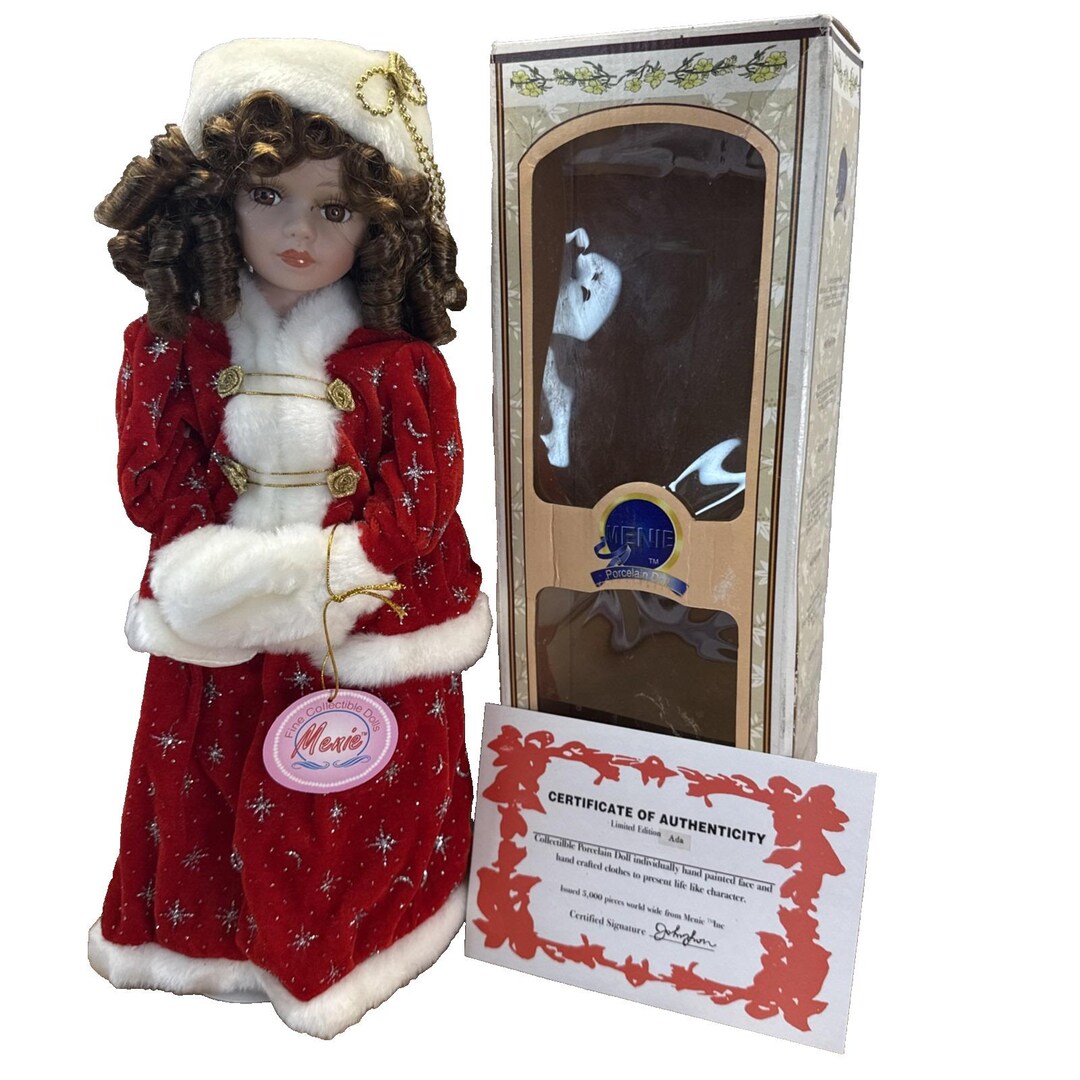 Vintage Limited Edition Ada Menie Porcelain Doll 16" Christmas ...