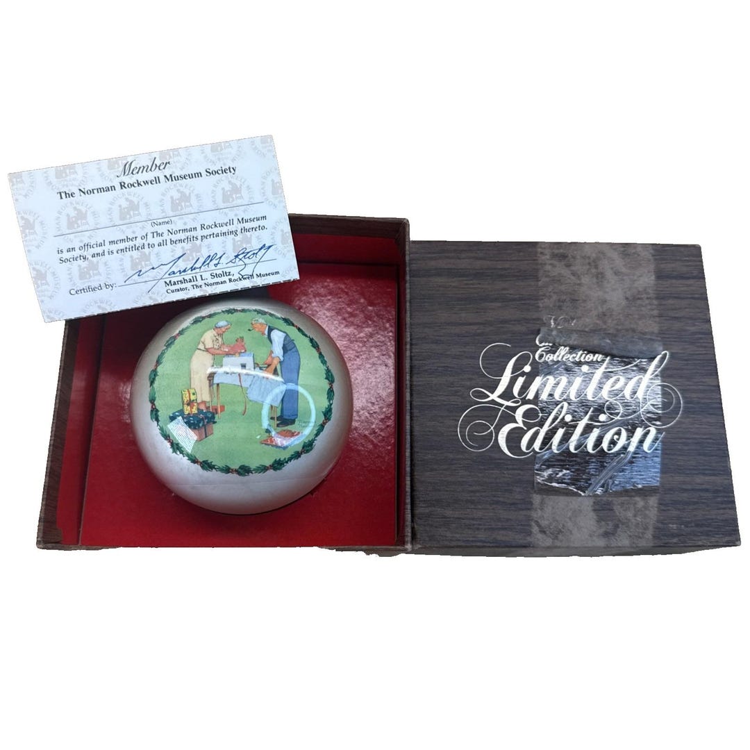 Vintage Vesta Norman Rockwell Glass Christmas Ornament First Edition ...