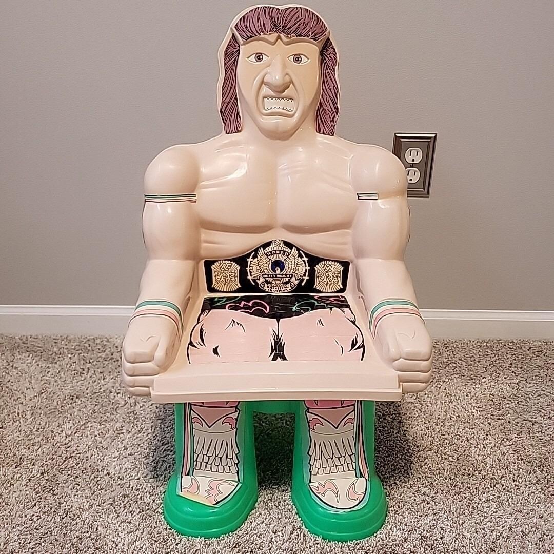 VINTAGE WWF Wrestling Ultimate Warrior Green Swivel Chair RARE ...