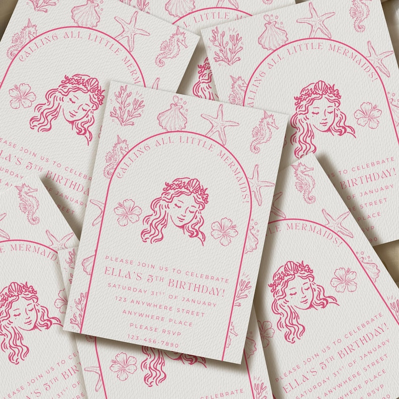 Mermaid Birthday Invitation | Girls Under the Sea Party Invite | Any ...