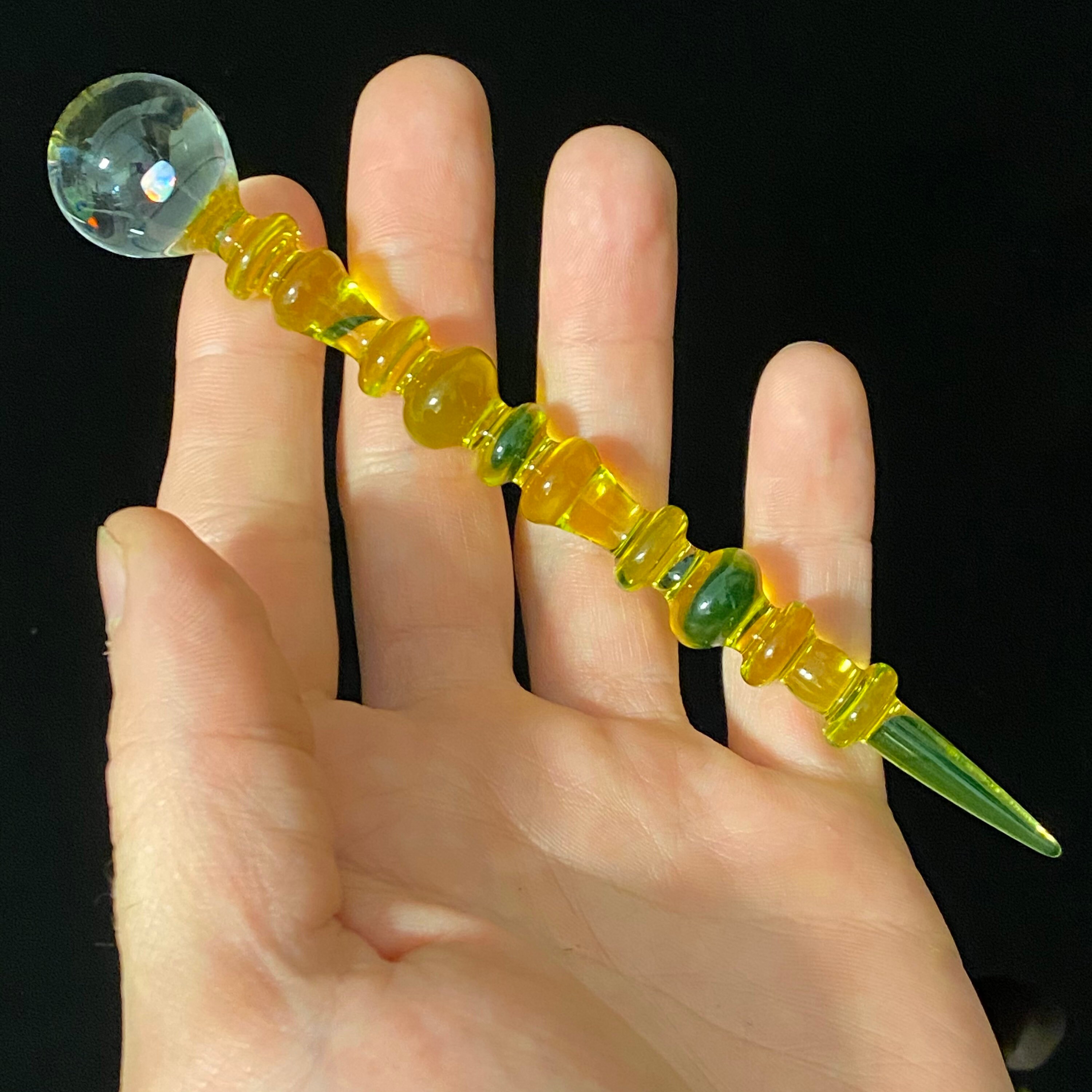 UV Citron Blacklight Glow Opal Art Glass Perfume Dauber - Etsy