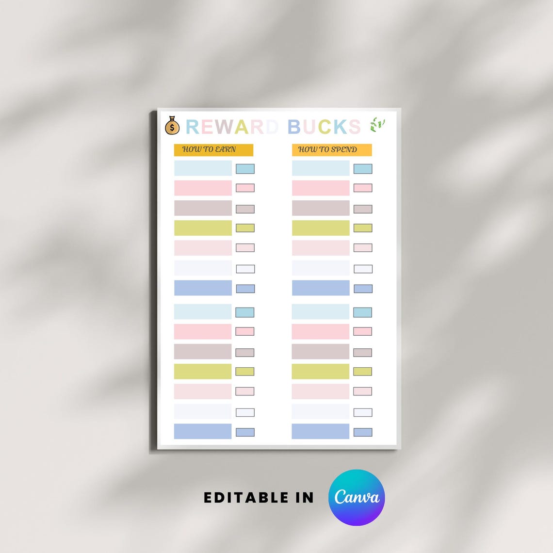 Printable Kids Reward Bucks – 7 Colorful Designs | Filled & Blank ...
