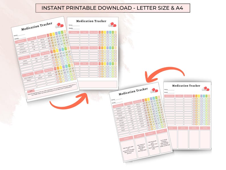 Printable Medication Tracker | Daily Pill Log | Medical Organizer ...