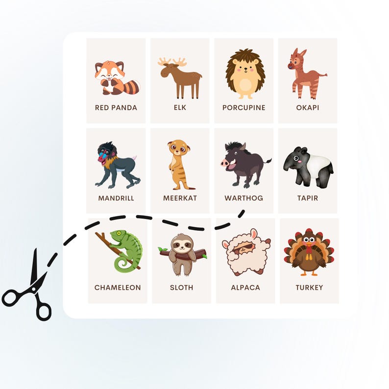 Animal Flash Cards for Kids | Toddlers Printable | Preschool Flashcards ...