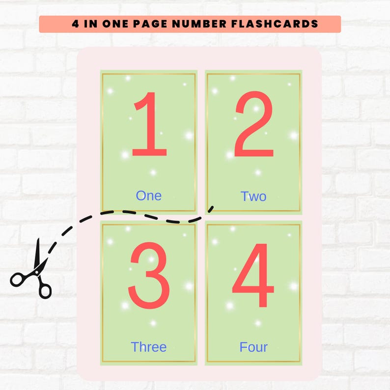 Printable Number Flash Cards| Montessori Learning Cards| Preschool ...
