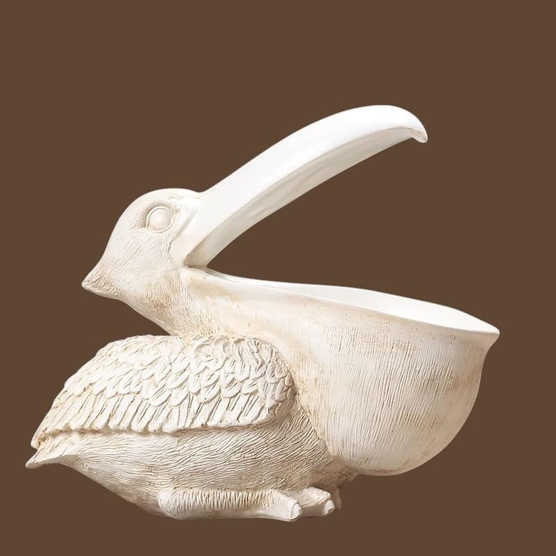 Pelican Bowl Sculpture: Coastal Home Decor, Trinket Dish - Etsy
