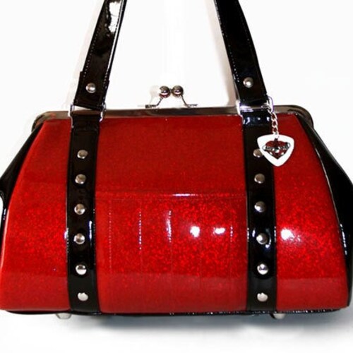 RED LEATHER TOTE Bag Red Leather Handbag Buckles Leather | Etsy