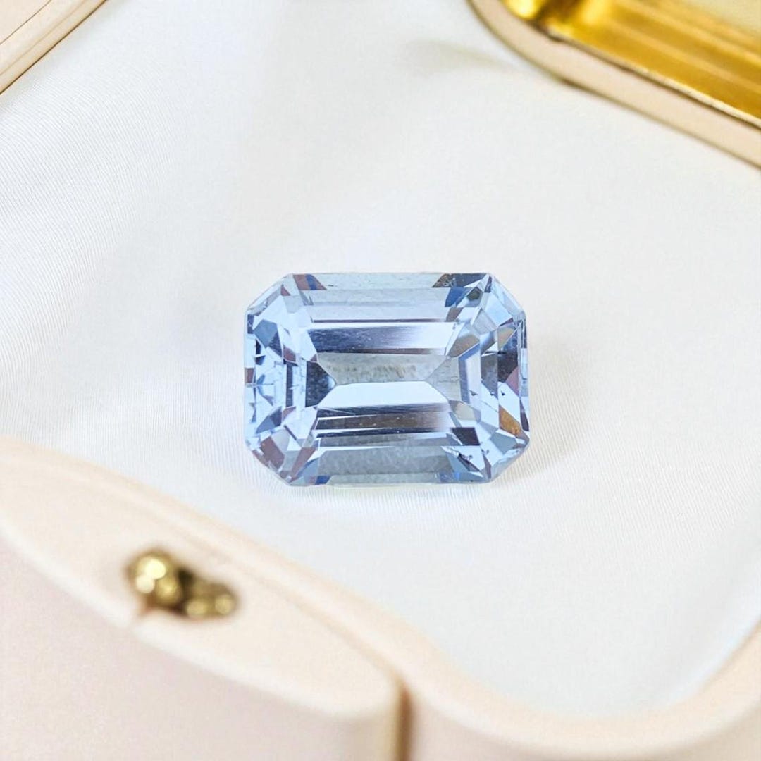 Light Blue Aquamarine Ring Stone, Santa Maria Aquamarine Loose Gemstone ...