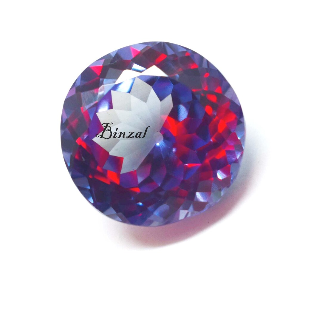18-20 CT Lab-grown Alexandrite Gemstone, Color Changing Round Cut - Etsy