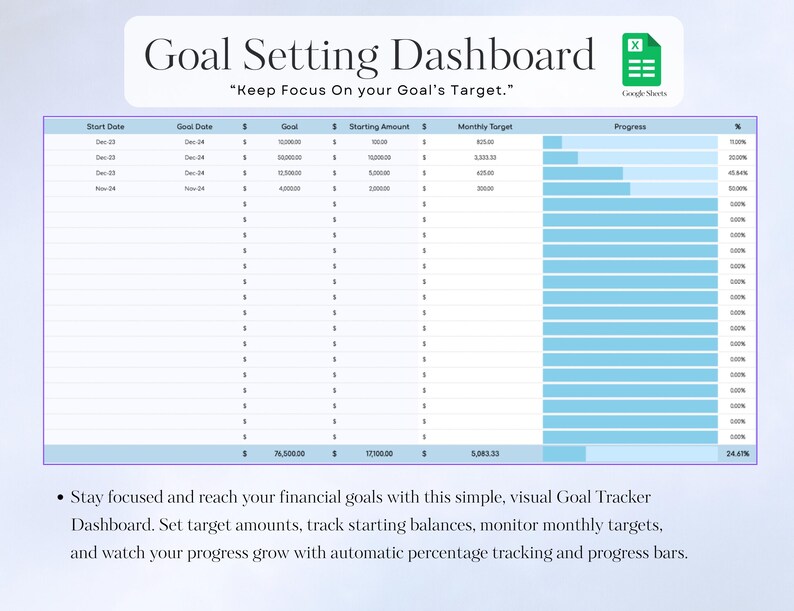 Monthly Simple Budget Financial Planner Excel Budget Saving Income ...