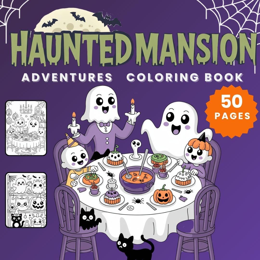 Spooky Coloring Pages, Haunted Mansion Toddler Coloring Book PDF ...