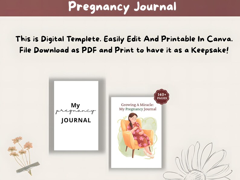 My Pregnancy Planner Template Canva, Birth Plan, Nursery Plan, Weekly ...