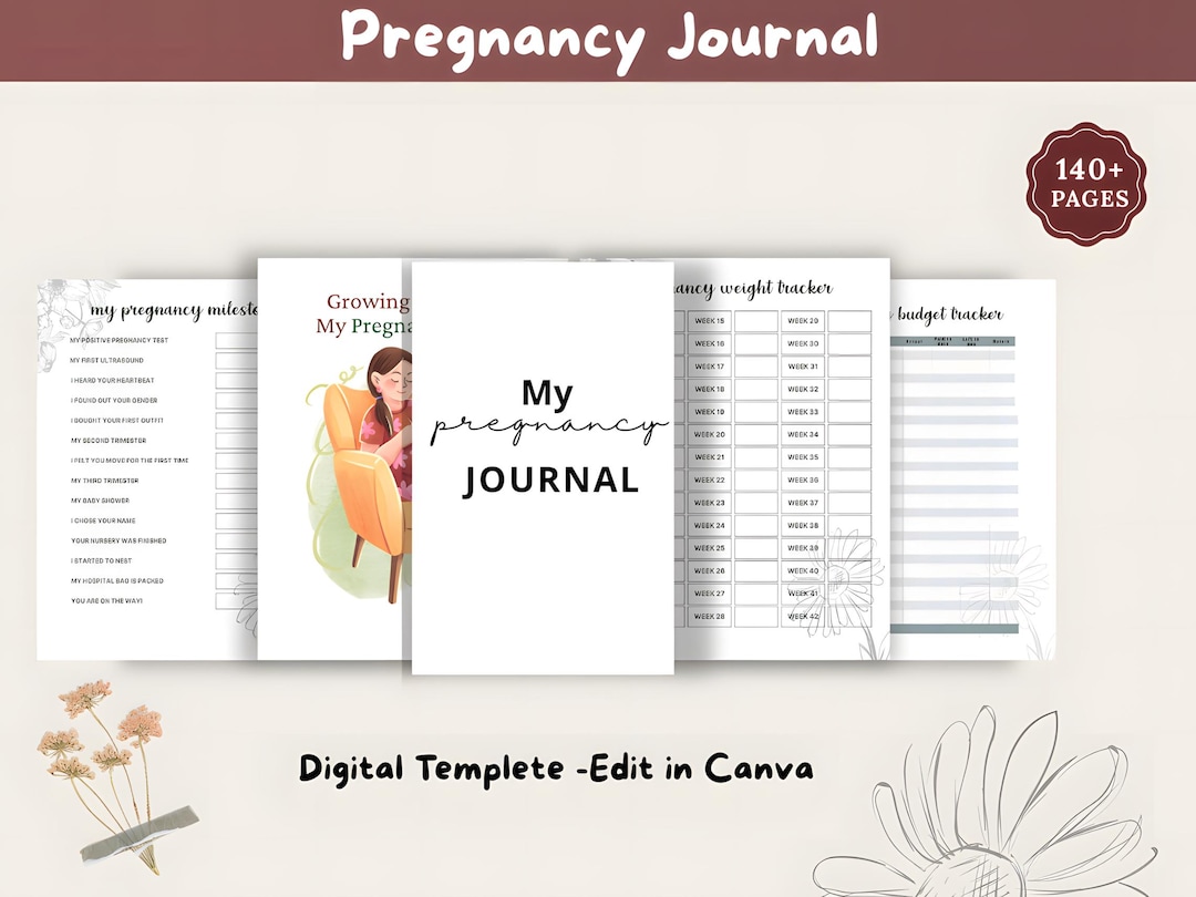 My Pregnancy Planner Template Canva, Birth Plan, Nursery Plan, Weekly ...