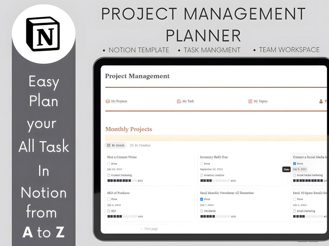 My Daily Task Manager : Notion Planner " Task List, Project Tracker ...