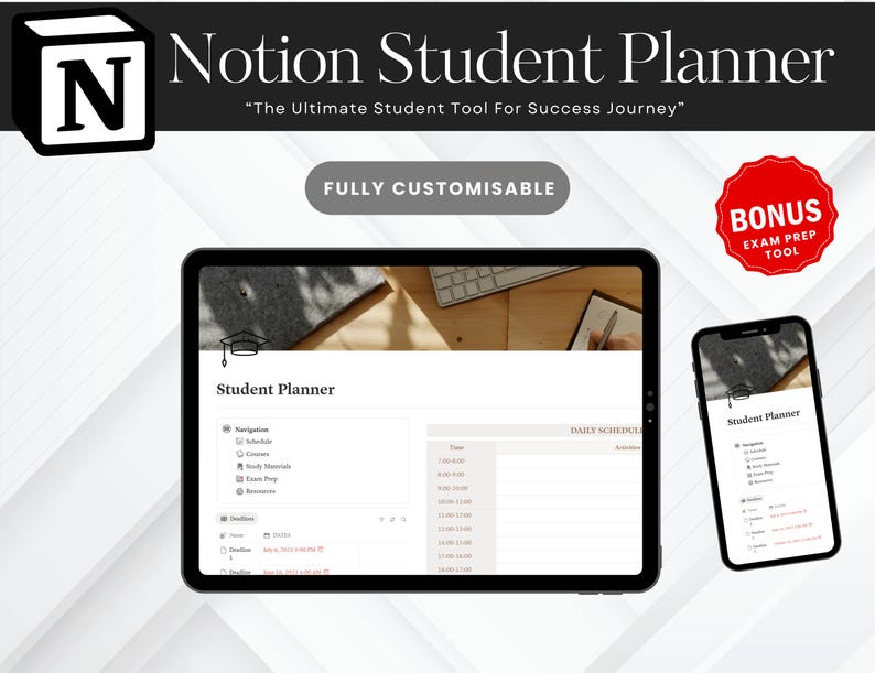 Ultimate Study Notion Planner Template School Assignment Tracker ...