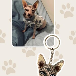 Personalized Beaded Pet Keychain, Dog & Cat Keyring - Etsy