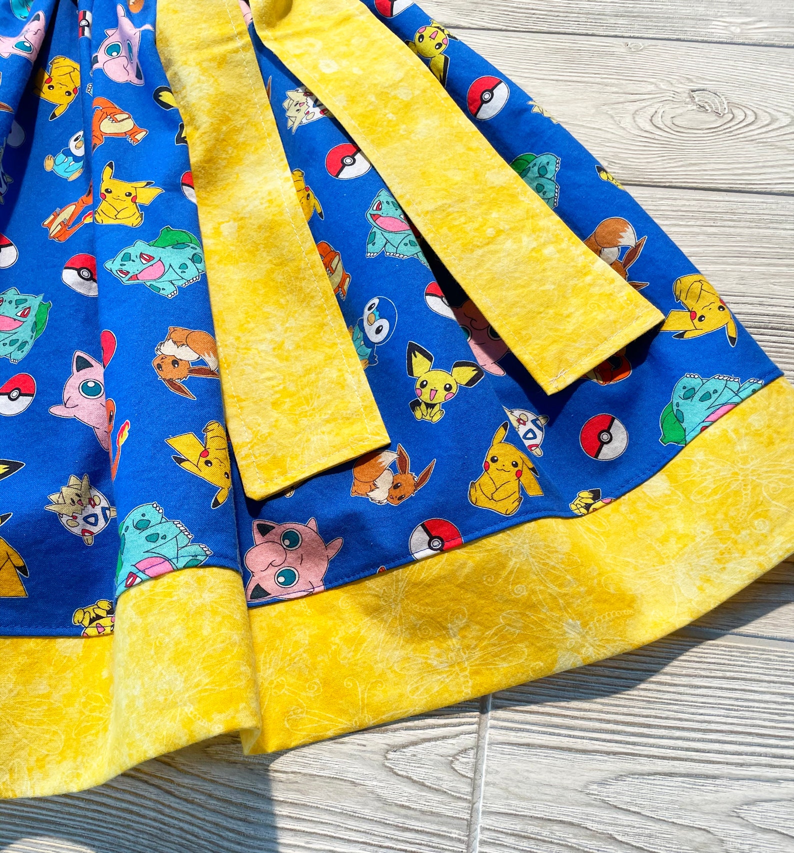 Peasant Style Dress Made With Pokémon Fabric Birthday Party - Etsy