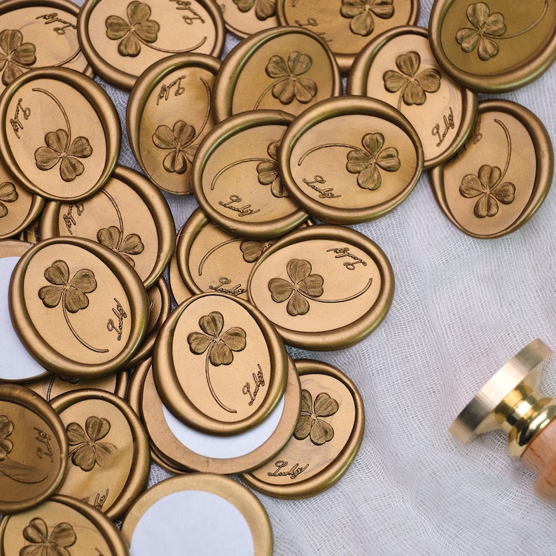 Custom 3D Wax Seal Stamp, Lucky Clover Design, Elegant Wax Seal for ...