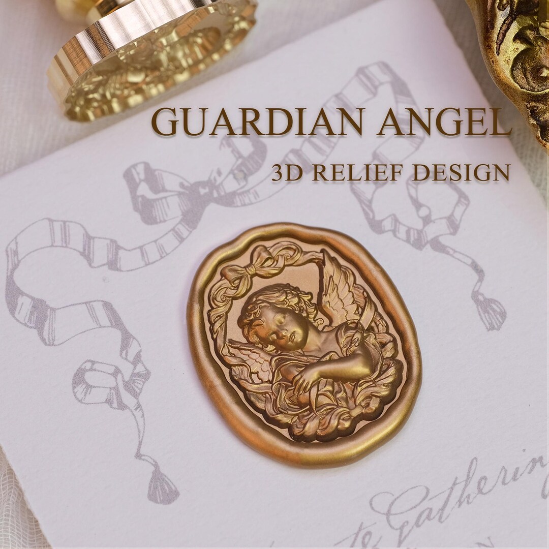 Tiny Angel Wax Seal | 3D Embossed Vintage Design | Angelic Gift for ...